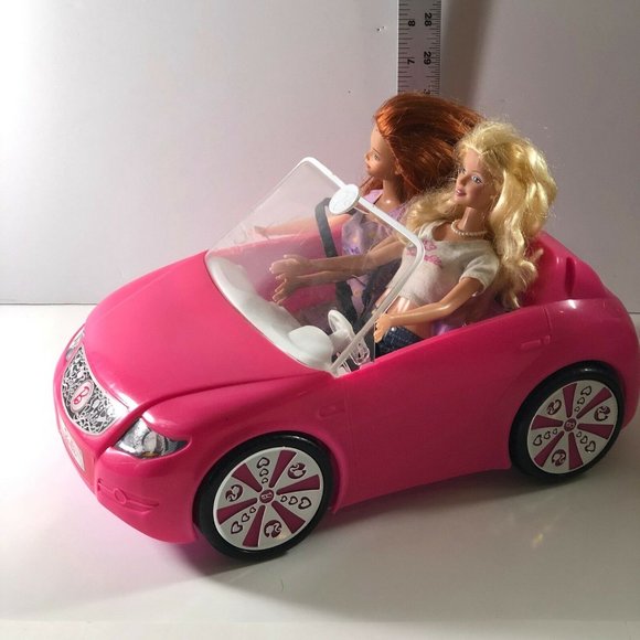 Mattel | Other | Mattel Barbie Pink Convertible Car 2 Barbie Dolls ...